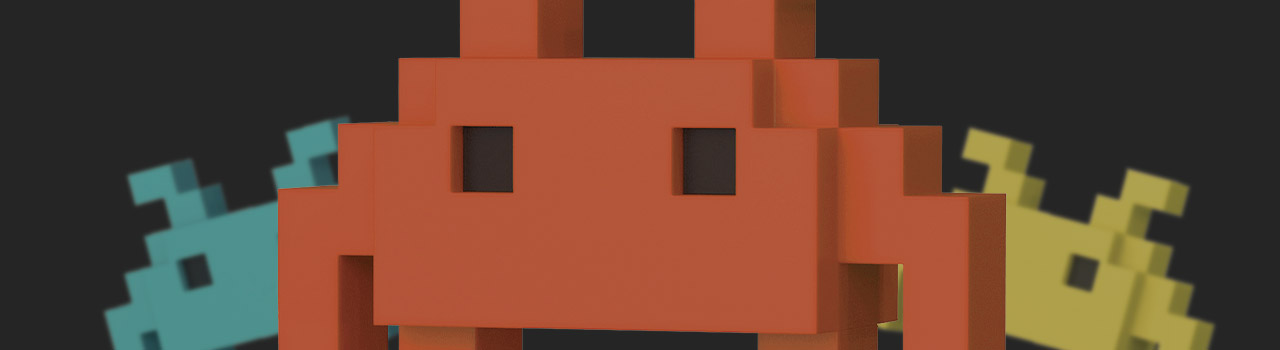 Figurine Pop Space Invaders #33 pas chère : Medium Invader Orange - 8-bit