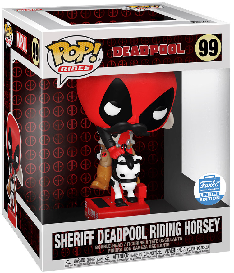 Figurine Pop Deadpool [Marvel] #99 pas cher : Sheriff Deadpool Riding ...
