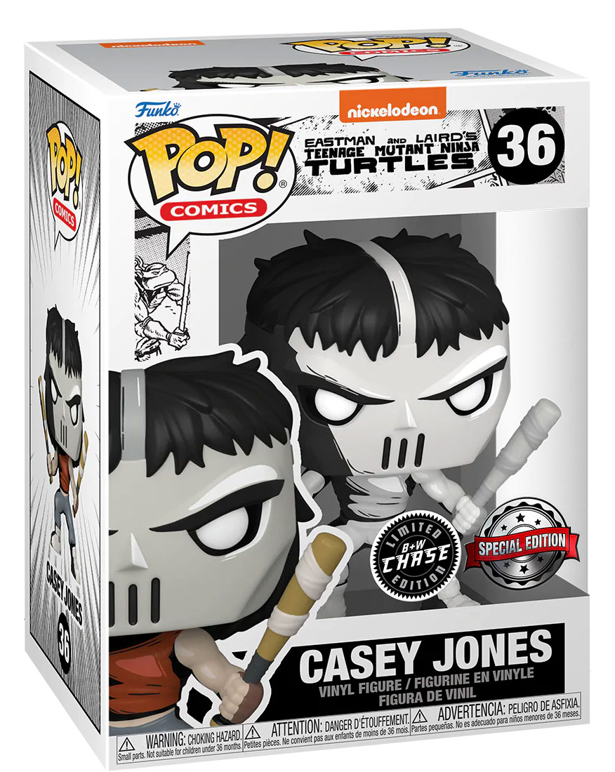 Figurine Pop Tortues Ninja #36 pas cher : Casey Jones Noir et Blanc [Chase]