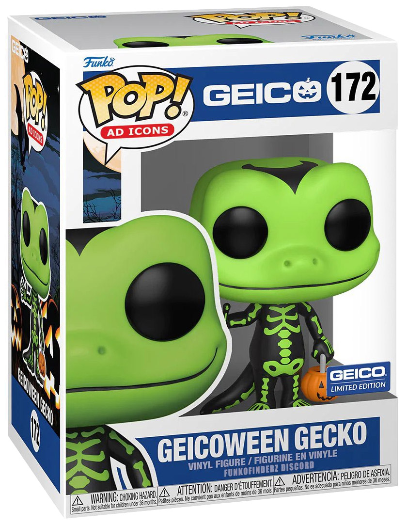 Figurine Pop Icônes de Pub #172 pas cher : Geico Gecko - Squelette vert