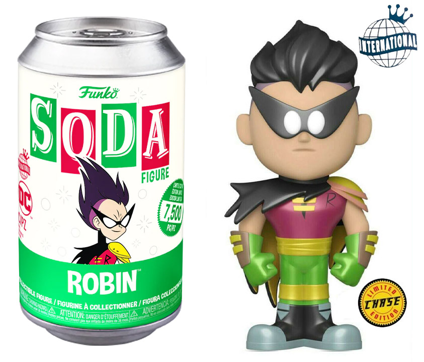 Figurine Soda Teen Titans Go! pas cher : Robin (Canette Verte) [Chase]