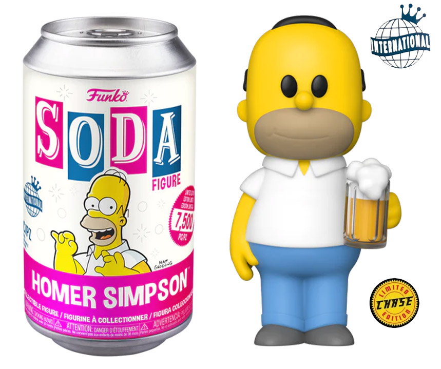 Figurine Soda Les Simpson pas cher : Homer Simpson (Cannette Rose) [Chase]