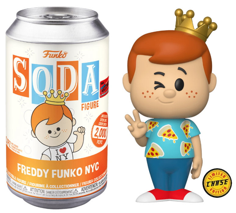 Figurine Soda Freddy Funko pas cher : Freddy Funko NYCC (Canette Orange ...