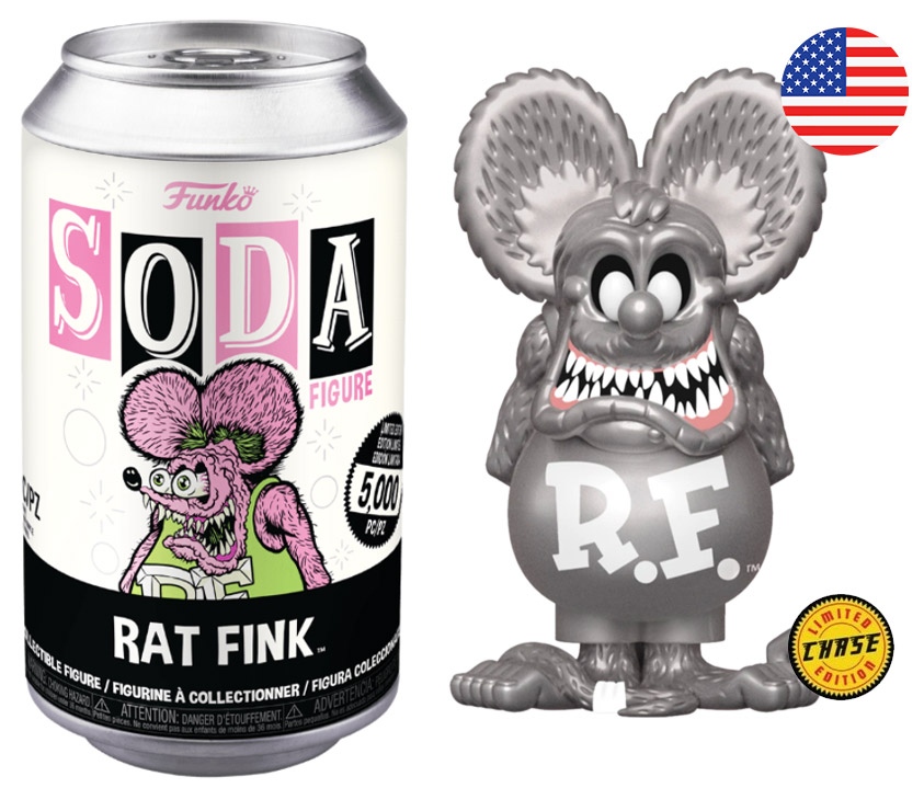 Figurine Soda Rat Fink pas cher : Rat Fink (Canette Noire) [Chase]