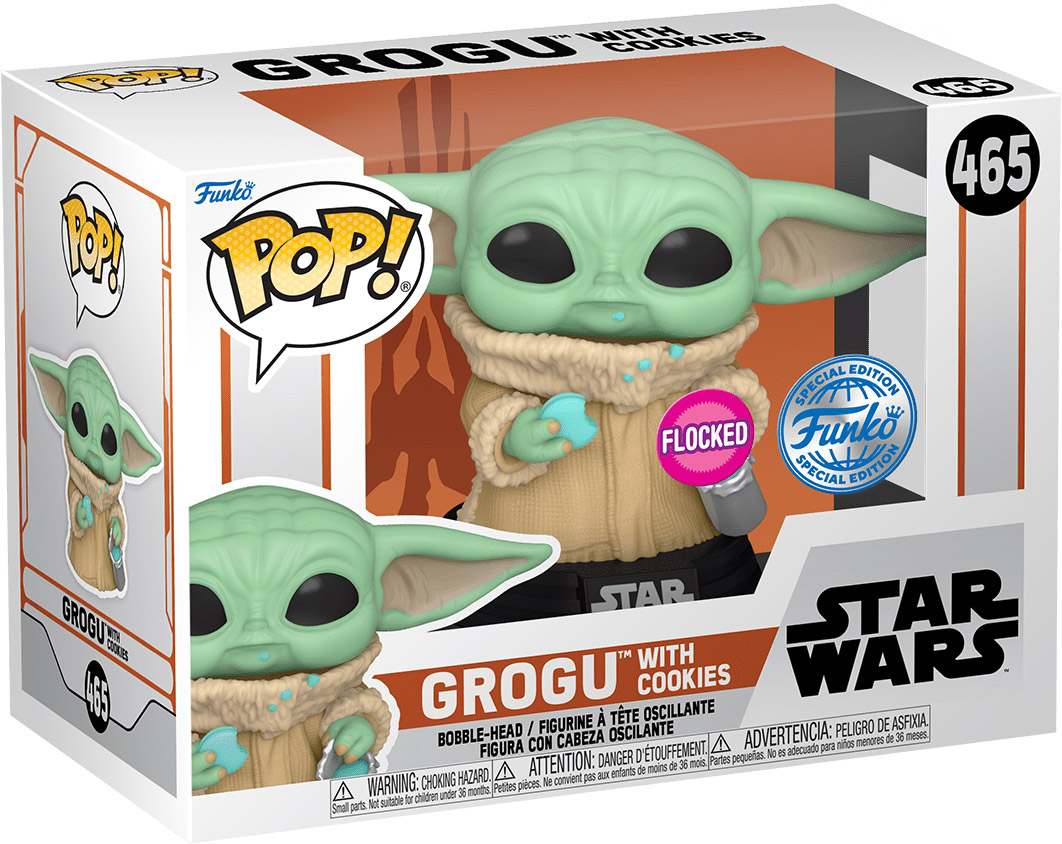 Figurine Pop Star Wars : Le Mandalorien #465 pas cher : Grogu avec cookies - Flocked