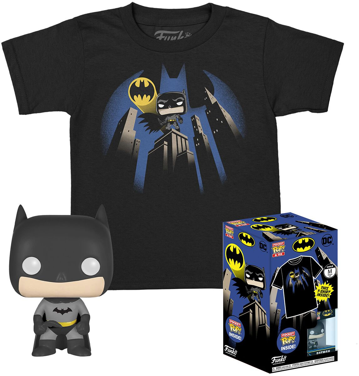 Figurine Pop Batman [DC] pas cher : Batman (Pocket) - T-Shirt