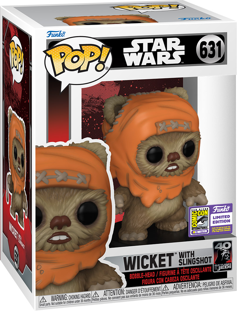 Figurine Pop Star Wars 6 : Le Retour du Jedi #631 pas cher : Wicket avec lance-pierre