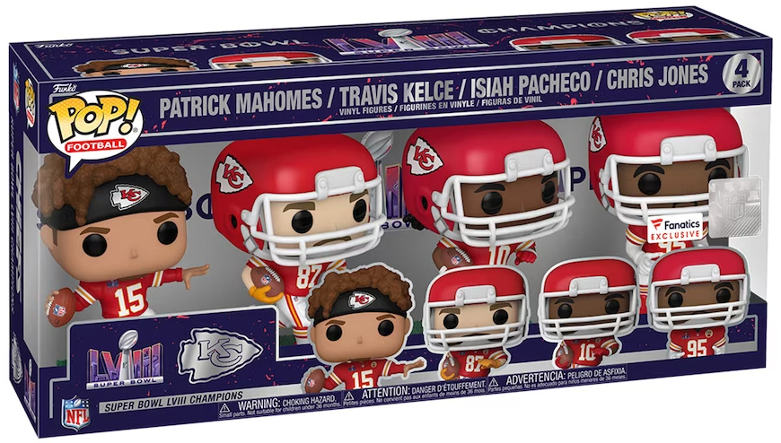 Figurine Pop NFL pas cher : Kansas City Chiefs Super Bowl LVIII Champions