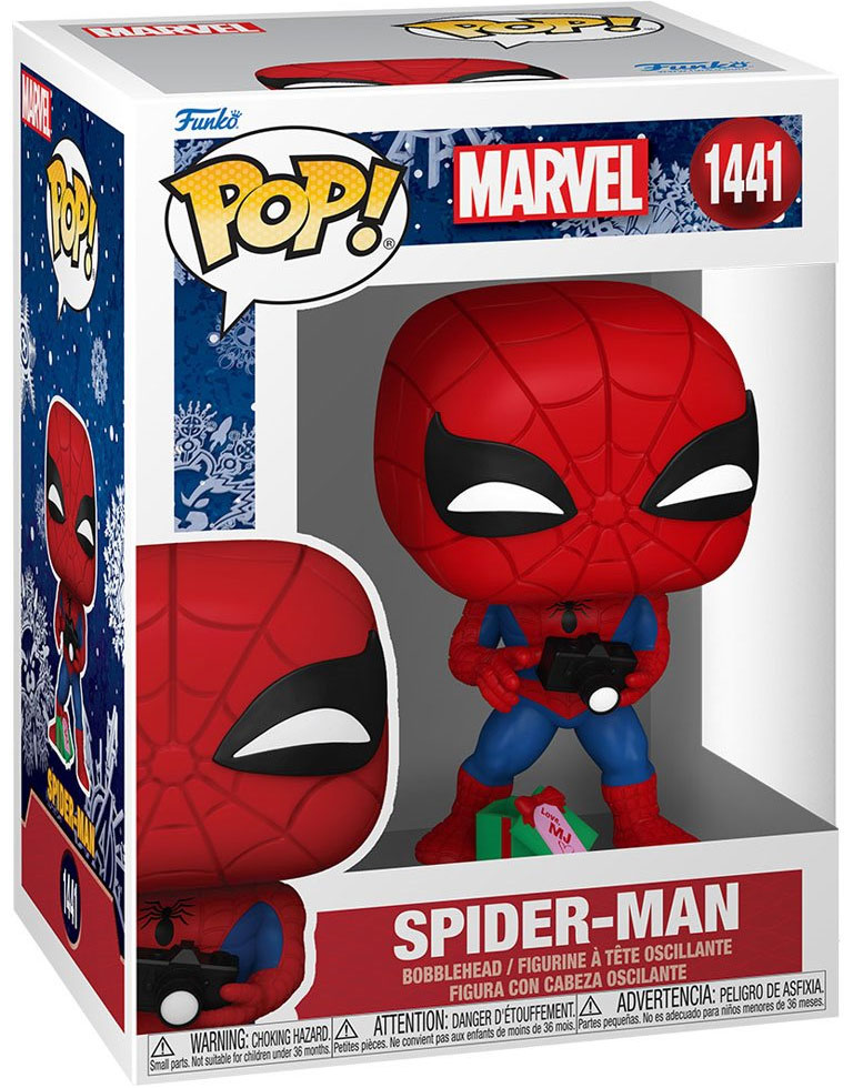Figurine Pop Marvel Comics #1441 pas cher : Spider-Man (Noël)