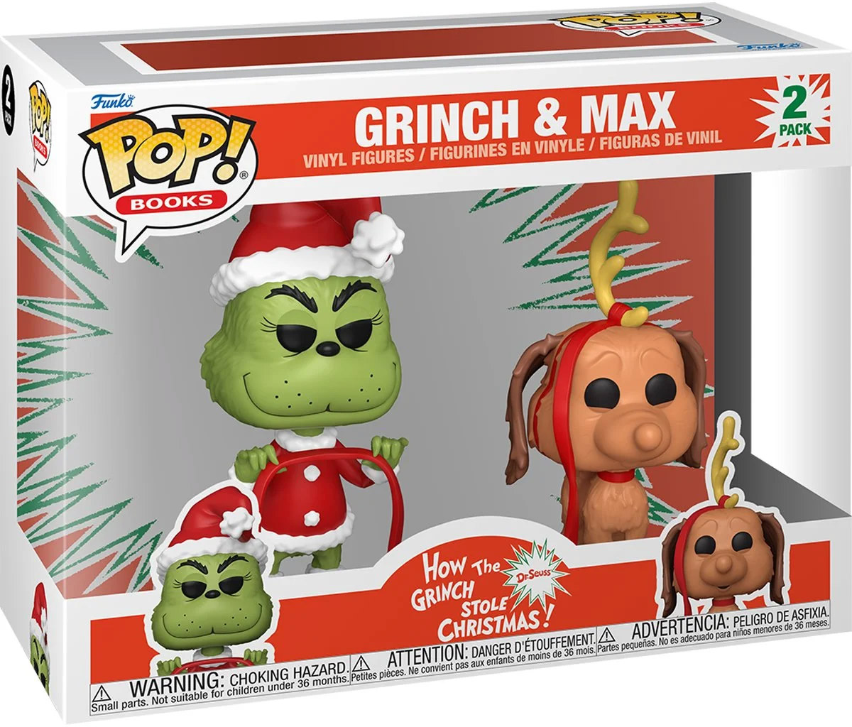 Figurine Pop Le Grinch pas cher : Grinch & Max - Pack