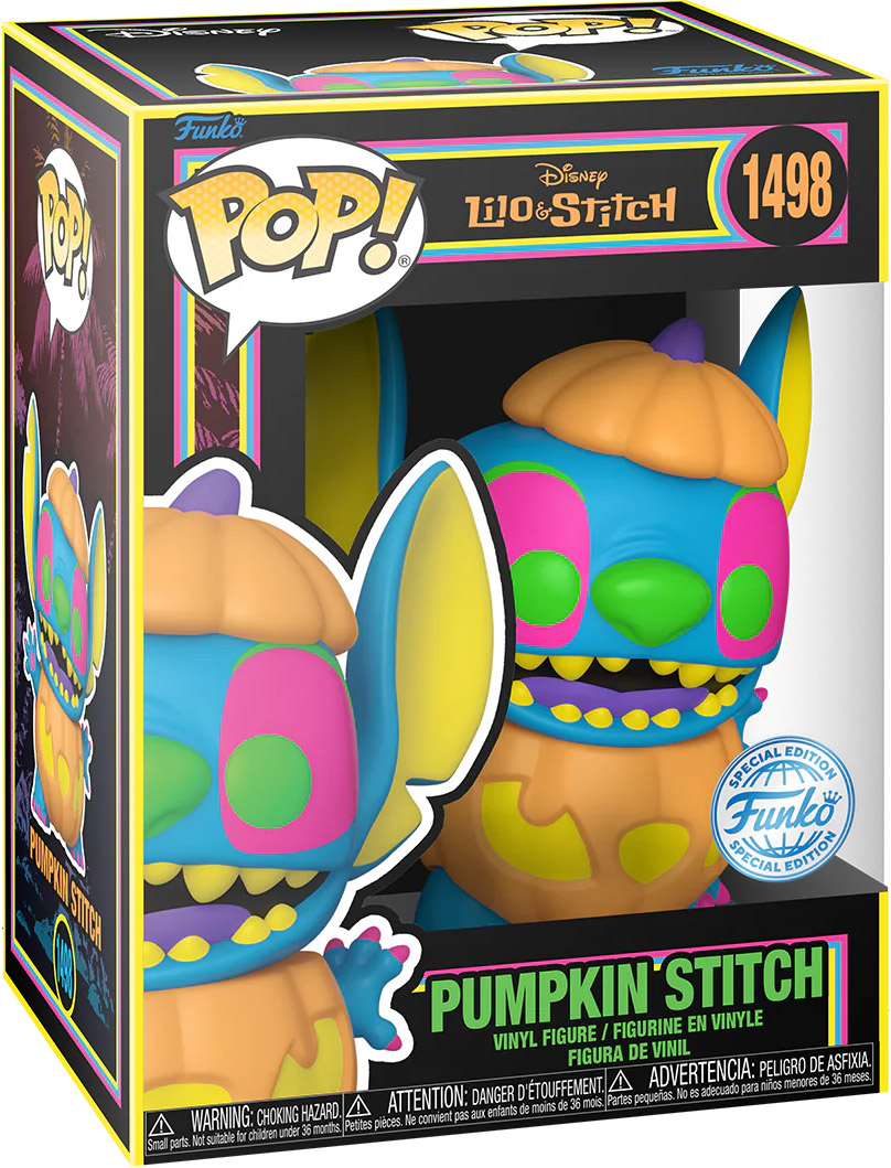 Figurine Pop Lilo et Stitch [Disney] #1498 pas cher : Pumpkin Stitch - Black Light