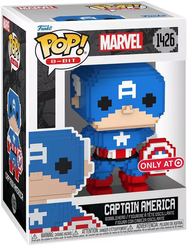 Figurine Pop Marvel Comics #1426 pas cher : Captain America - 8-bit