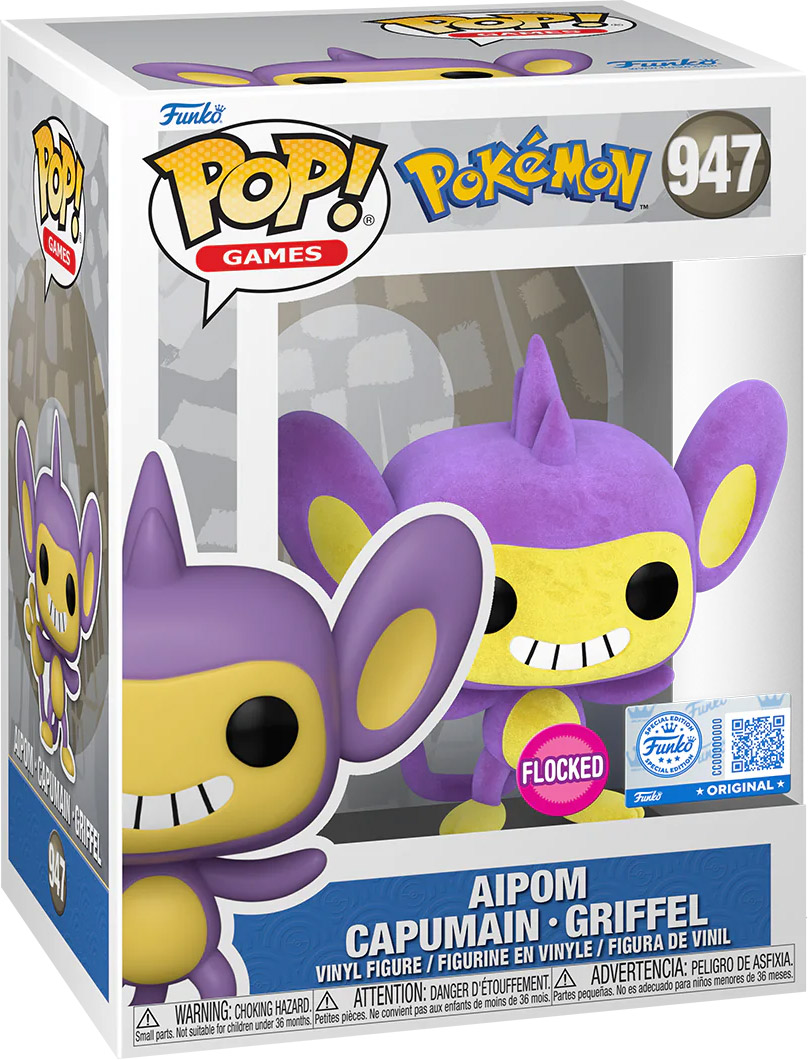 Figurine Pop Pokémon #947 pas cher : Aipom - Capumain - Griffel Flocked ...