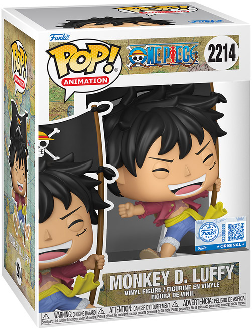Figurine Pop One Piece #2214 pas cher : Luffy avec le Drapeau
