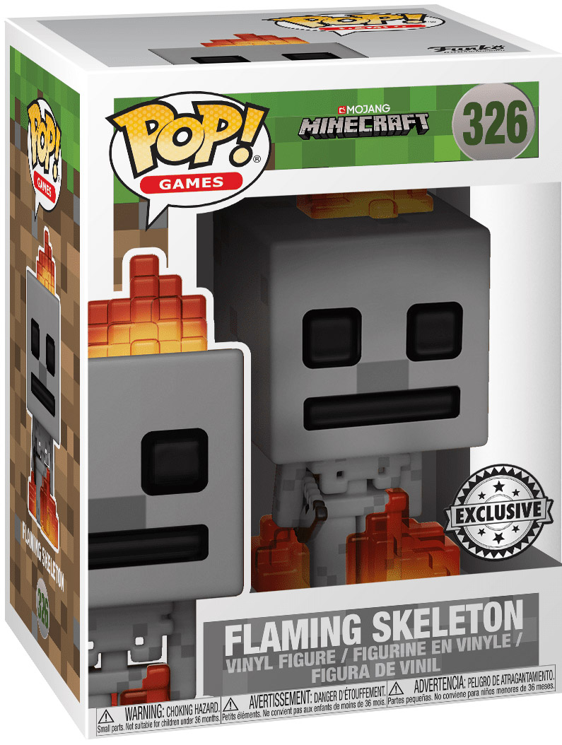 Figurine Pop Minecraft #326 pas chère : Skeleton en feu