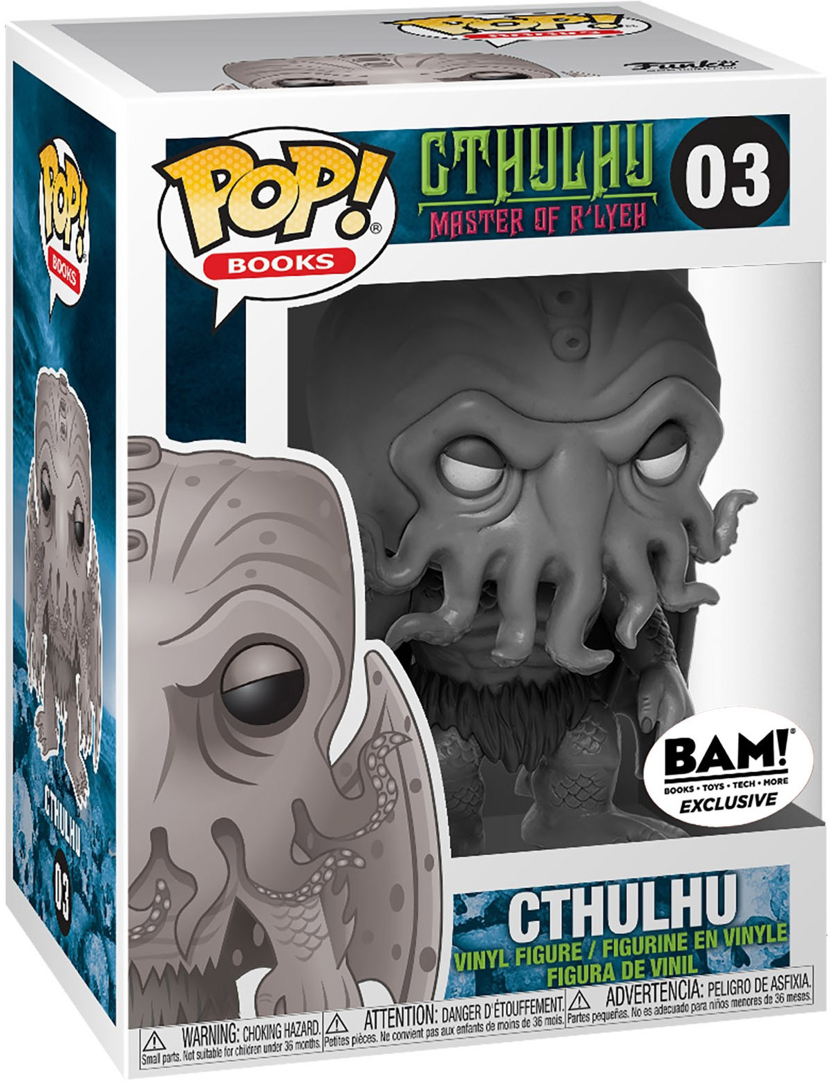 Figurine Pop HP Lovecraft #3 pas cher : Cthulhu - Noir & Blanc