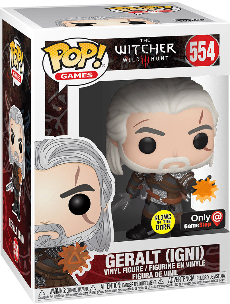 Figurine Pop The Witcher 3: Wild Hunt #554 pas cher : Geralt (IGNI ...
