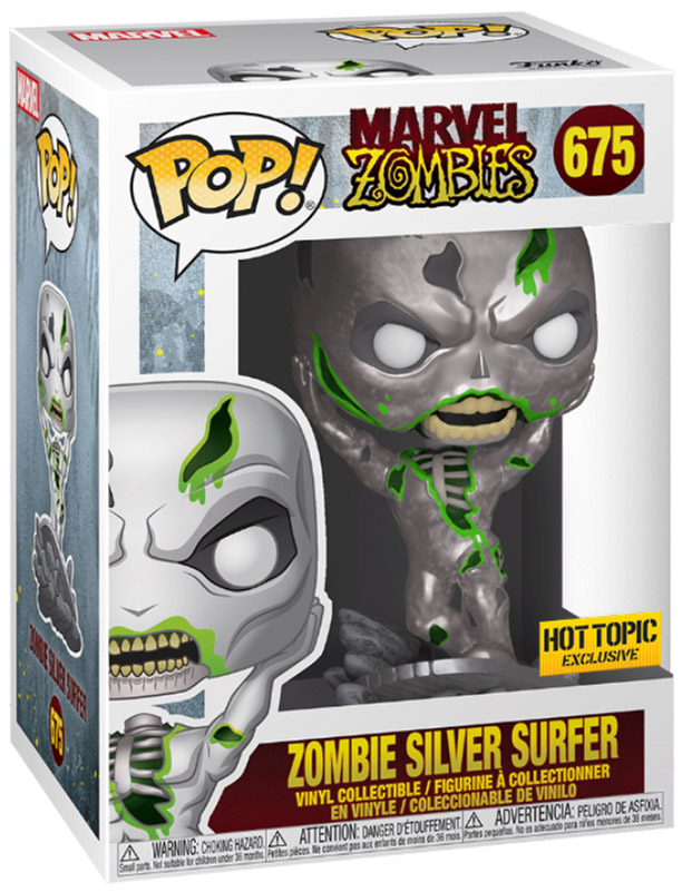 Figurine Pop Marvel Zombies #675 pas cher : Silver Surfer en Zombie